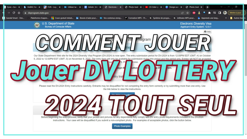 Voici comment jouer la DV Lottery 2024 tout seul ! > GandalSmart